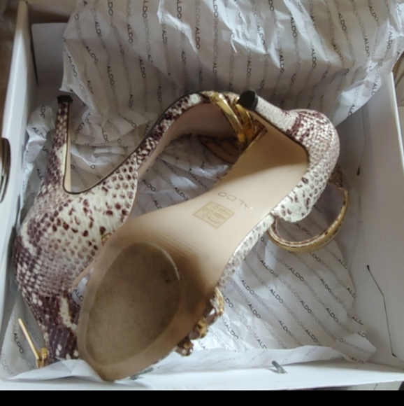 Aldo | Shoes | Aldo Leinan 35 High Heel Snake Print Sandals 8 | Poshmark